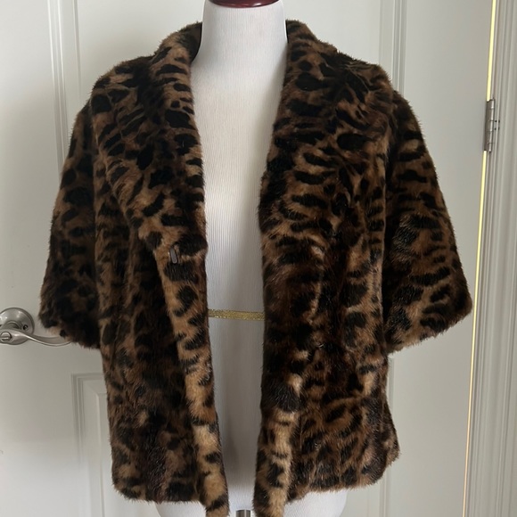 Calvin Klein | Jackets & Coats | Vintage Calvin Klein Faux Fur Leopard ...